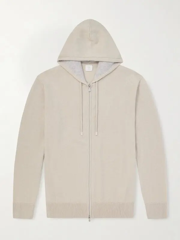 Eleventy Cashmere Zip-up Hoodie - Neutrals