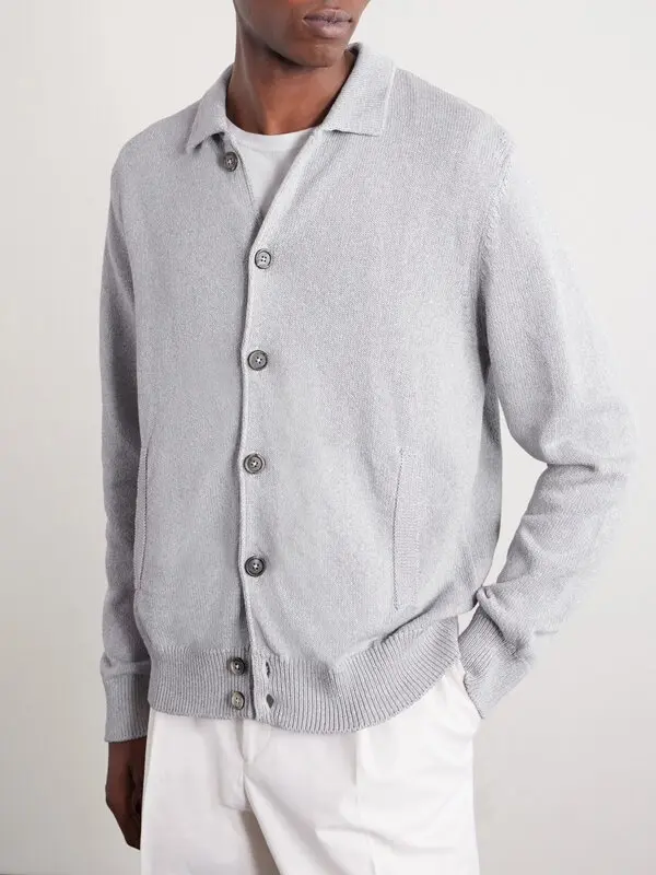 Eleventy Cotton And Silk-blend Cardigan