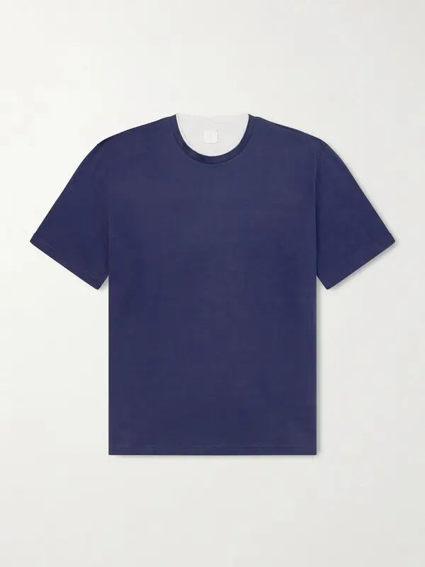 Eleventy Giza Cotton-jersey T-shirt - Blue
