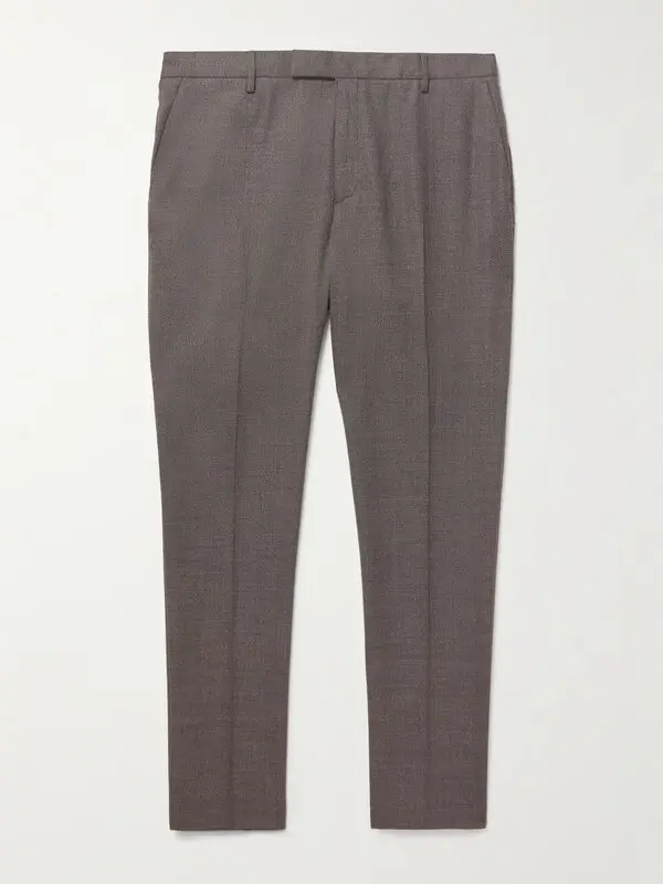 Sunspel Straight-leg Textured Wool-blend Suit Trousers