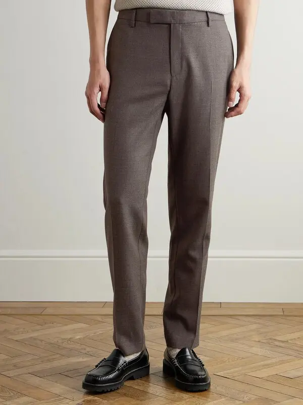 Sunspel Straight-leg Textured Wool-blend Suit Trousers