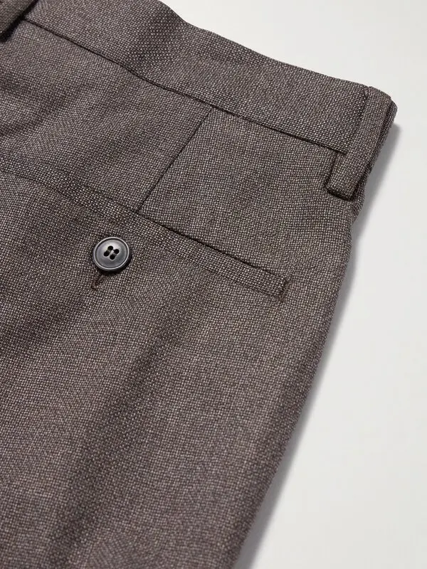 Sunspel Straight-leg Textured Wool-blend Suit Trousers