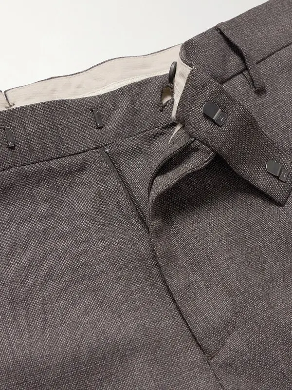 Sunspel Straight-leg Textured Wool-blend Suit Trousers
