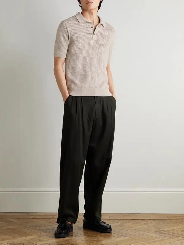 Sunspel Cotton-mesh Polo Shirt
