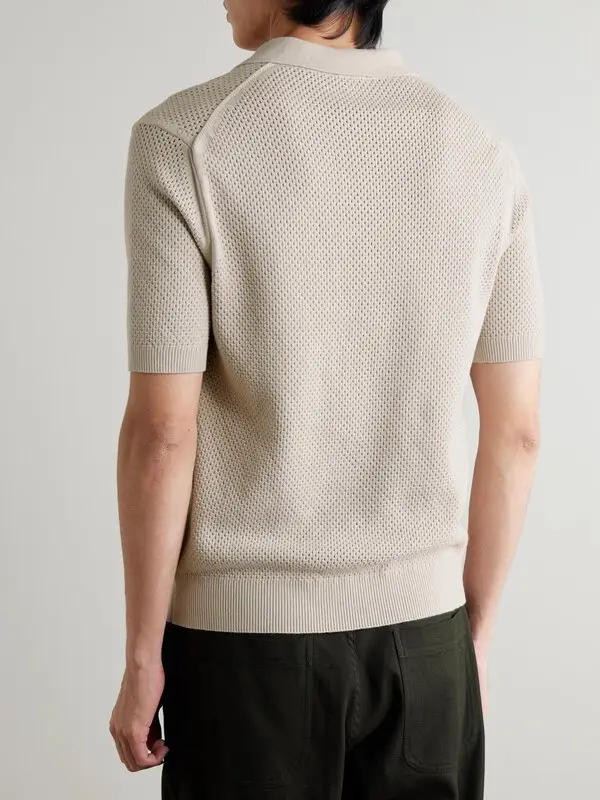 Sunspel Cotton-mesh Polo Shirt