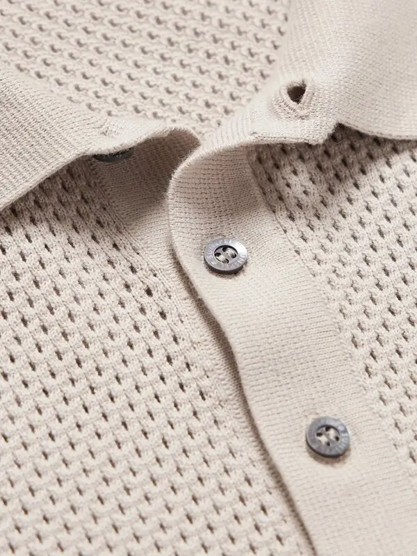 Sunspel Cotton-mesh Polo Shirt