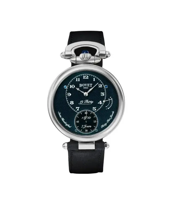 BOVET 19thirty Limited-edition 42mm Hand-wound Stainless Steel And Leather Watch - Blue