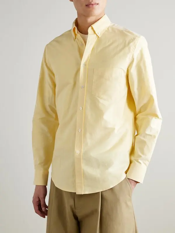 Portuguese Flannel Belavista Button-down Collar Cotton Shirt - Yellow