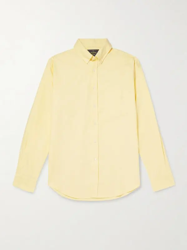 Portuguese Flannel Belavista Button-down Collar Cotton Shirt - Yellow