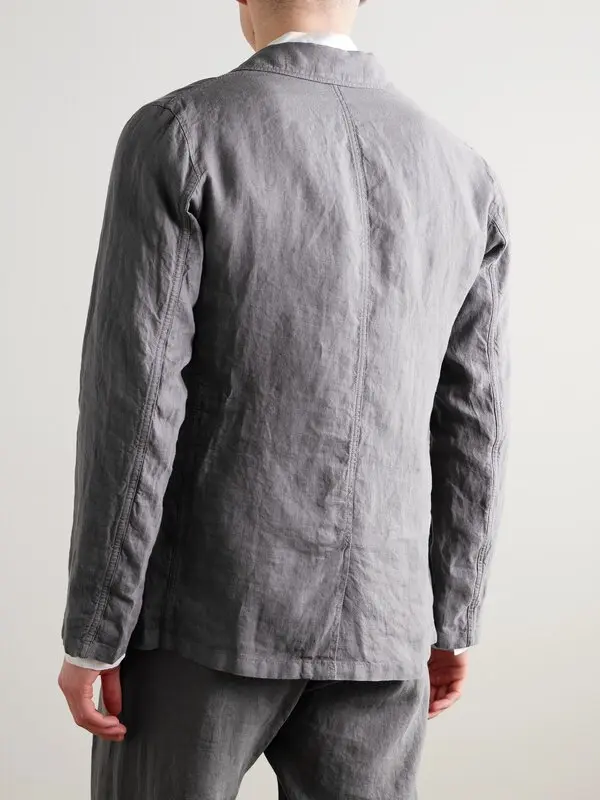 Hartford Jobby Pat Linen Suit Jacket - Gray