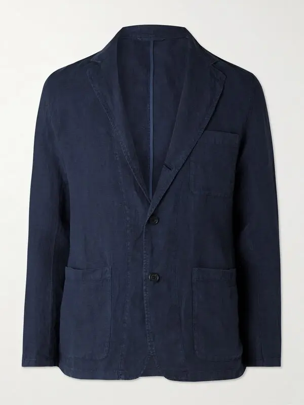 Hartford Jobby Pat Linen Suit Jacket - Blue