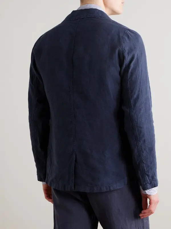 Hartford Jobby Pat Linen Suit Jacket - Blue
