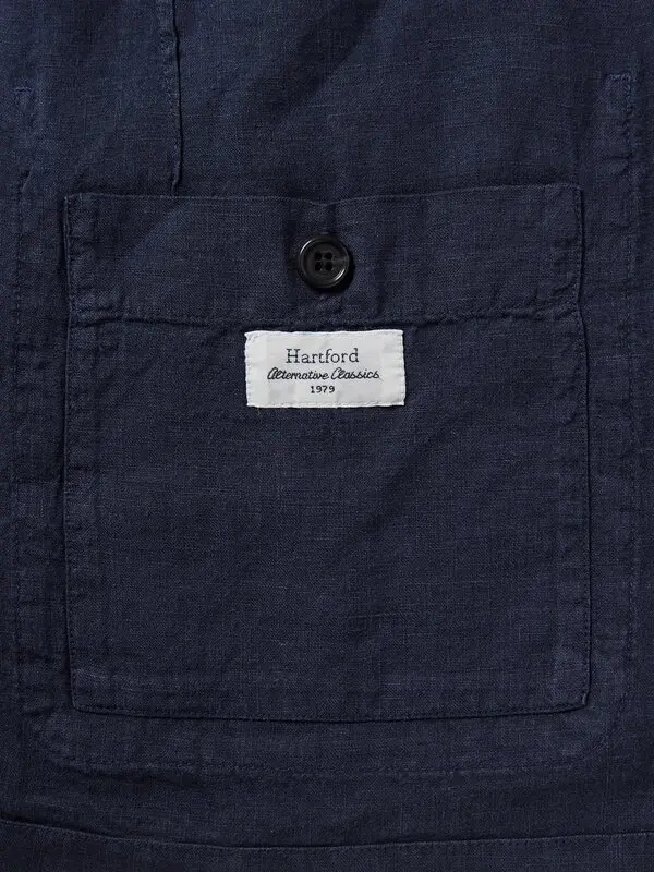 Hartford Jobby Pat Linen Suit Jacket - Blue