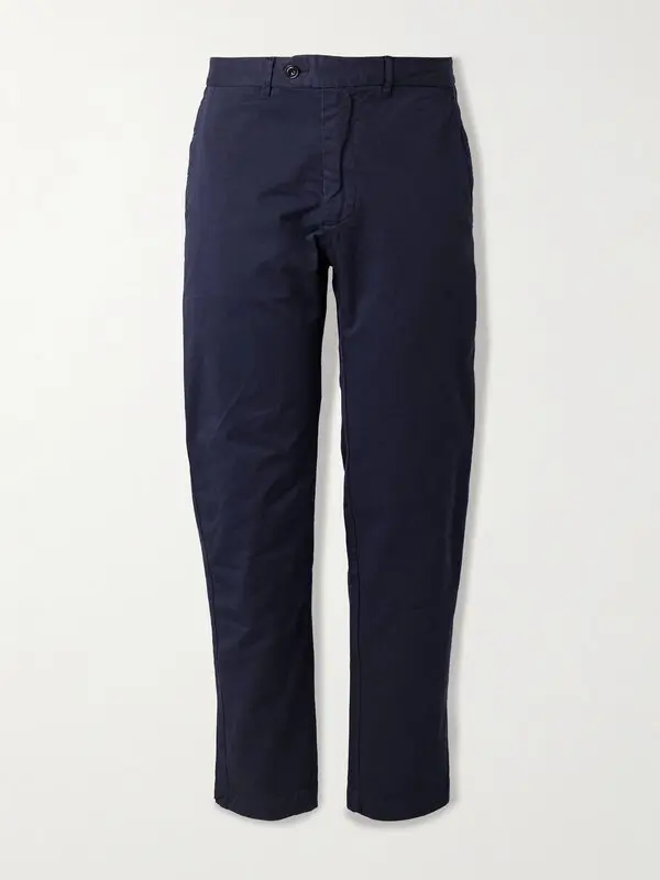 Hartford Taylor Straight-leg Cotton-gabardine Trousers - Blue