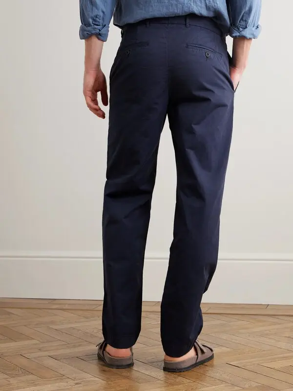 Hartford Taylor Straight-leg Cotton-gabardine Trousers - Blue