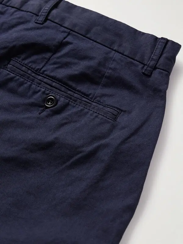 Hartford Taylor Straight-leg Cotton-gabardine Trousers - Blue