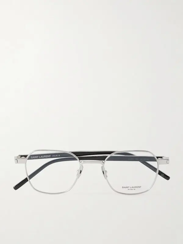 Saint Laurent Round-frame -tone Optical Glasses - Silver