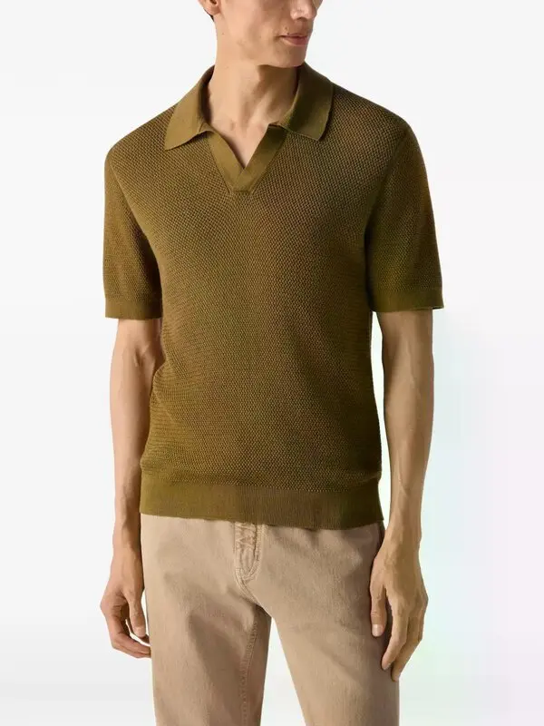 Zegna V-neck Polo Shirt