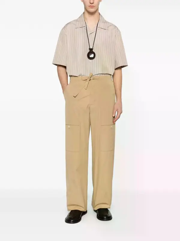 JIL SANDER Stripe-pattern Short-sleeve Shirt - Neutrals