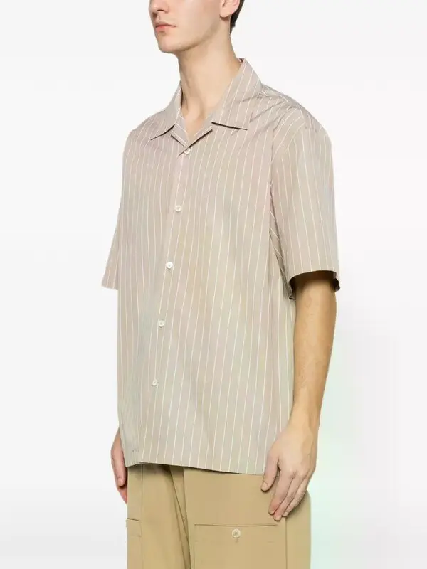 JIL SANDER Stripe-pattern Short-sleeve Shirt - Neutrals