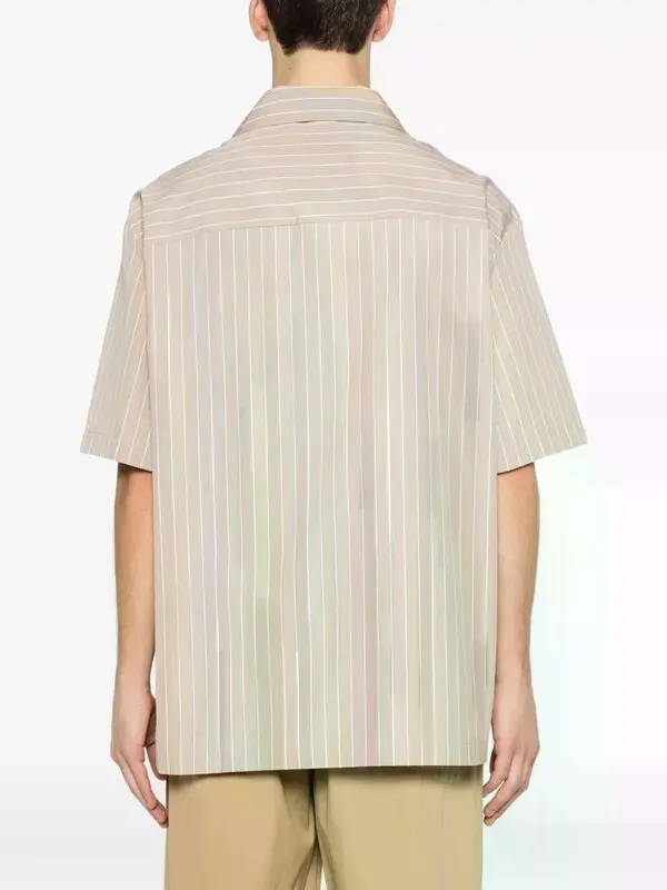 JIL SANDER Stripe-pattern Short-sleeve Shirt - Neutrals