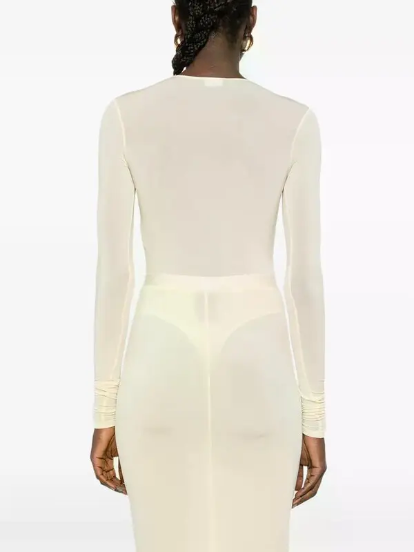 Wardrobe.NYC Sheer Bodysuit - Neutrals