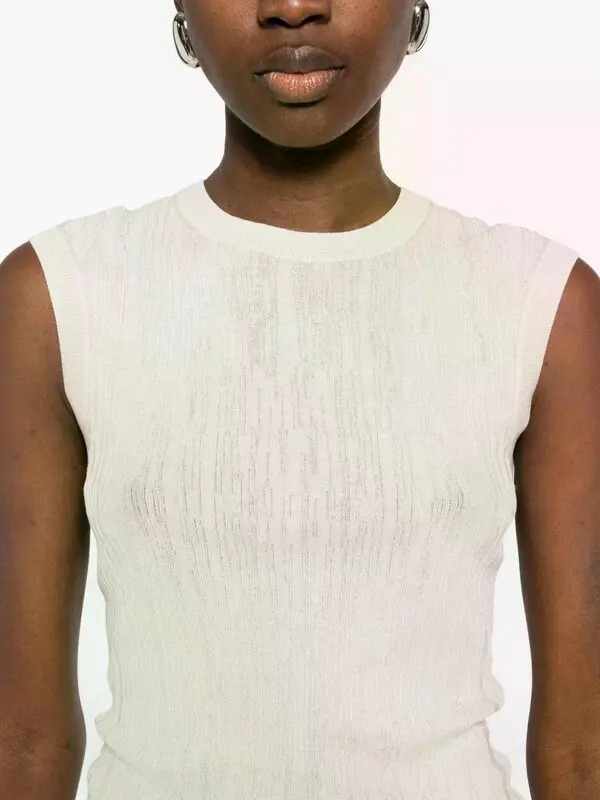 JOSEPH Calife Ribbed Top - Neutrals