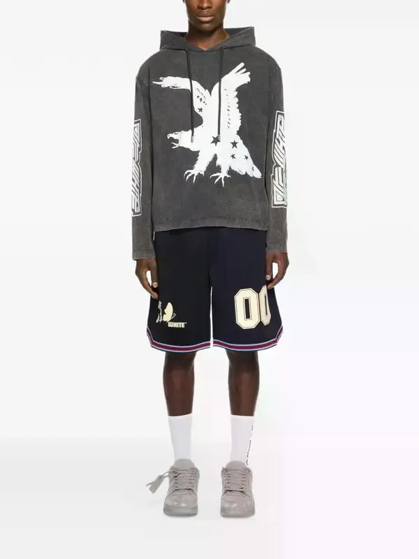 Off-White Striped Hem Basketball Shorts