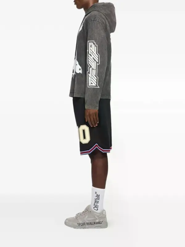Off-White Striped Hem Basketball Shorts