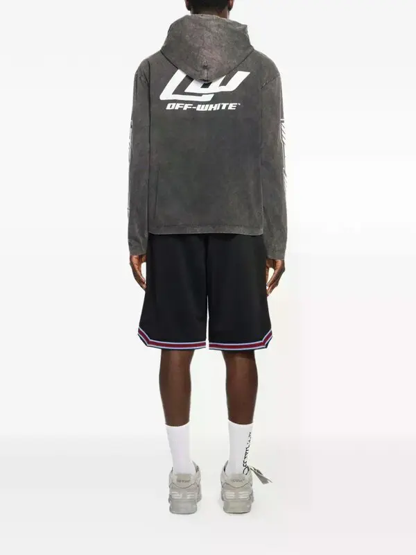 Off-White Striped Hem Basketball Shorts