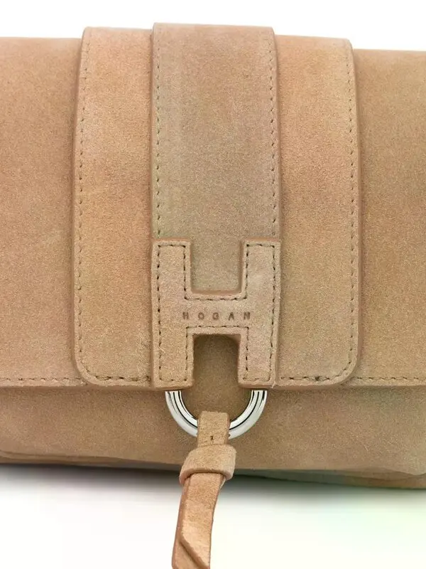 Hogan Trend Flap Suede Shoulder Bag - Neutrals