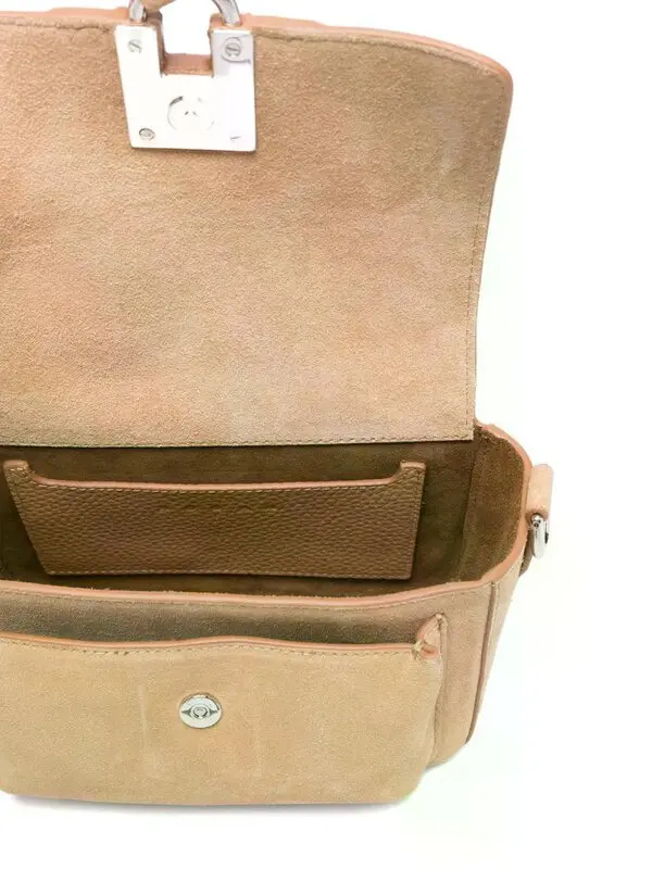 Hogan Trend Flap Suede Shoulder Bag - Neutrals