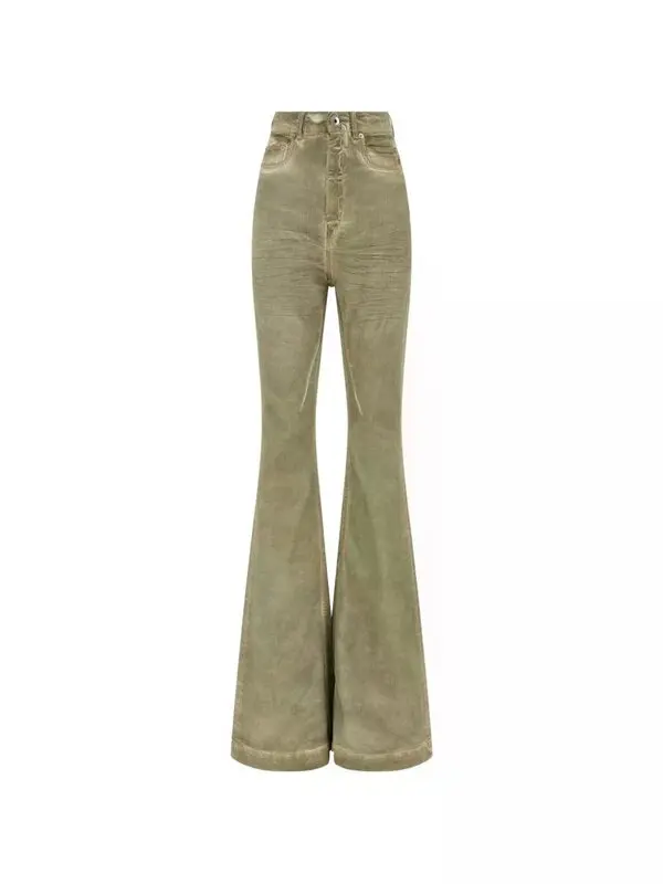 Rick Owens High-waisted Flared Jeans - Green