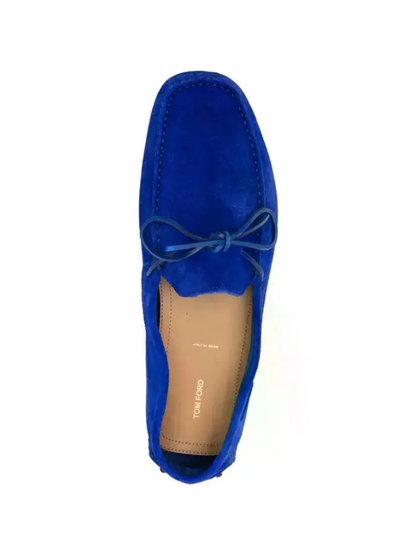 TOM FORD Suede Tie Loafers - Blue