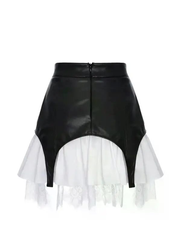HAMZA Swan Layered Skirt With Lace Trim