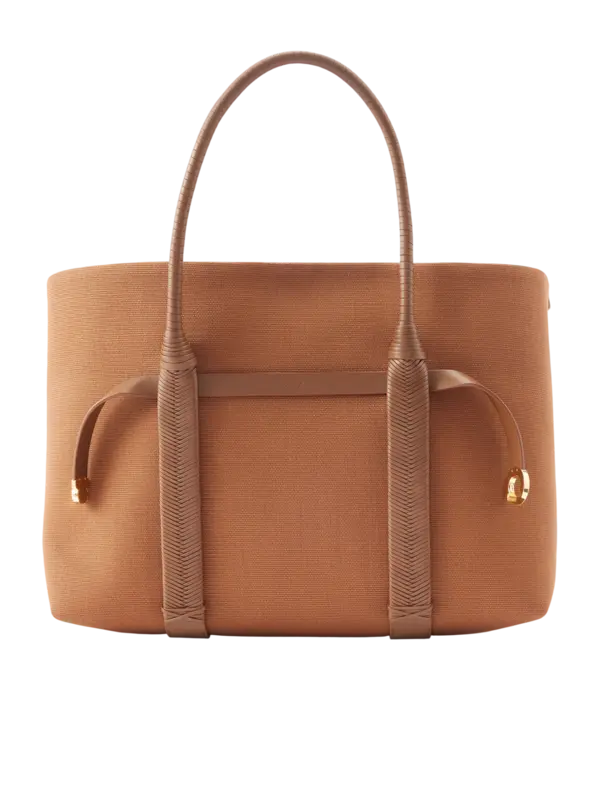 Loro Piana Ghiera Leather-trimmed Canvas Tote - Brown
