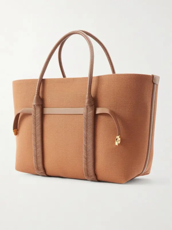 Loro Piana Ghiera Leather-trimmed Canvas Tote - Brown