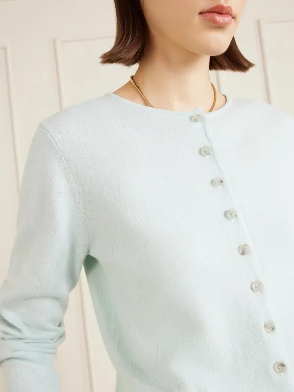 ALLUDE Ribbed Cotton And Cashmere-blend Cardigan