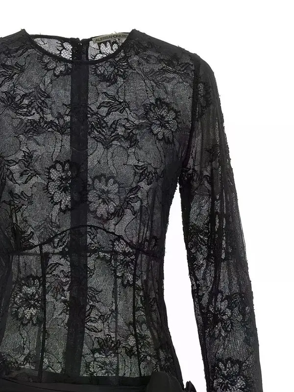Alessandra Rich Lace Maxi Dress With Bow
