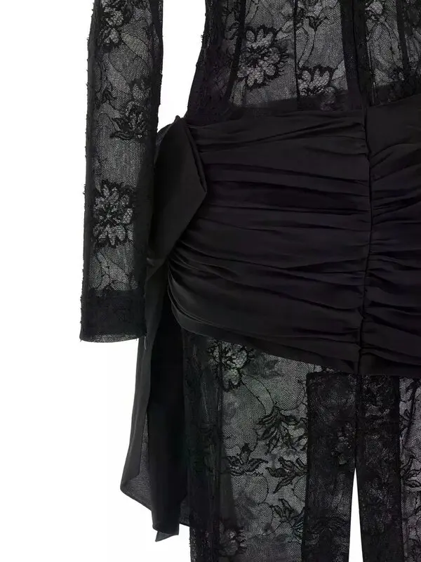 Alessandra Rich Lace Maxi Dress With Bow