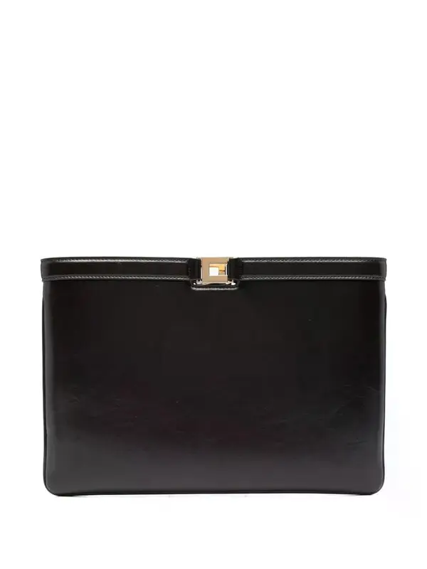 Elisabetta Franchi Logo-plaque Clutch - Brown