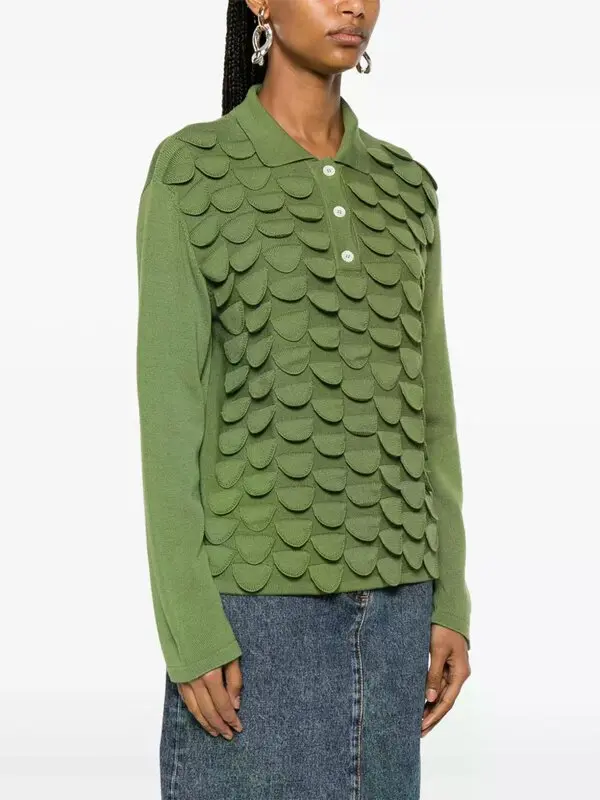 NAMACHEKO Bird Feather Polo Top