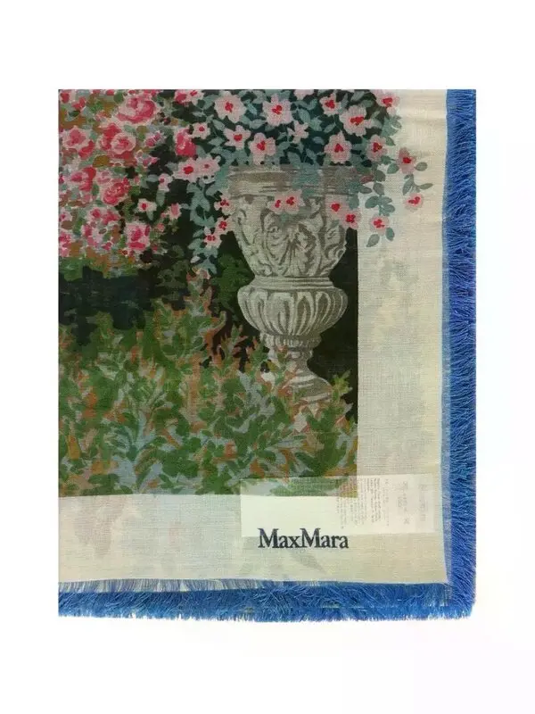 Max Mara Floral Scarf - Neutrals