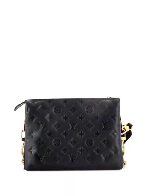 LOUIS VUITTON Coussin Pm Embossed Monogram Lambskin Crossbody Bag - Black