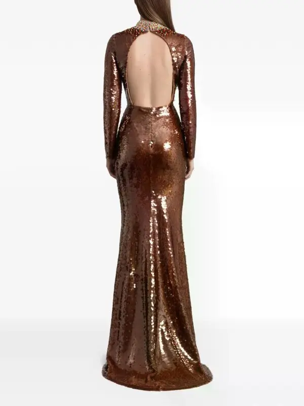 GEMY MAALOUF Sequined Fitted Maxi Dress