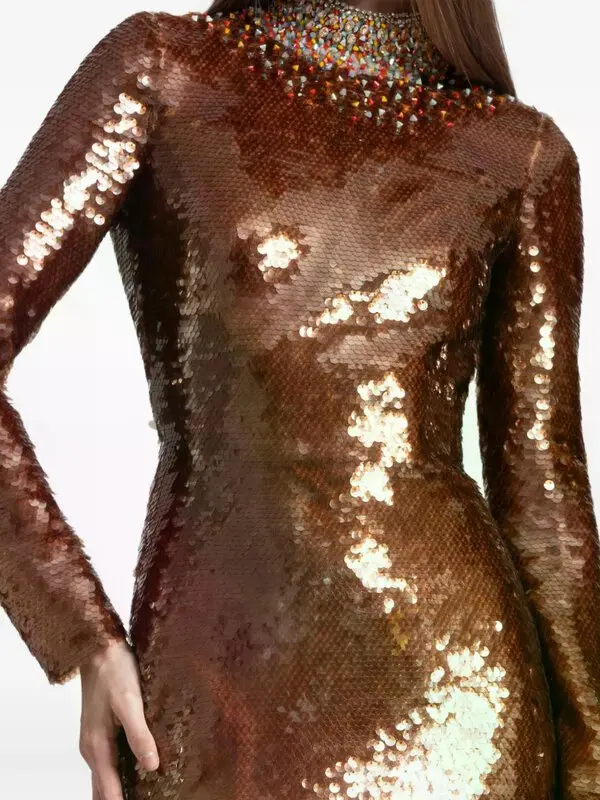 GEMY MAALOUF Sequined Fitted Maxi Dress