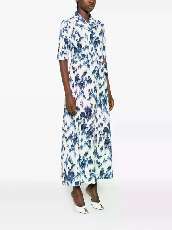High Floral-print Maxi Wrap Dress