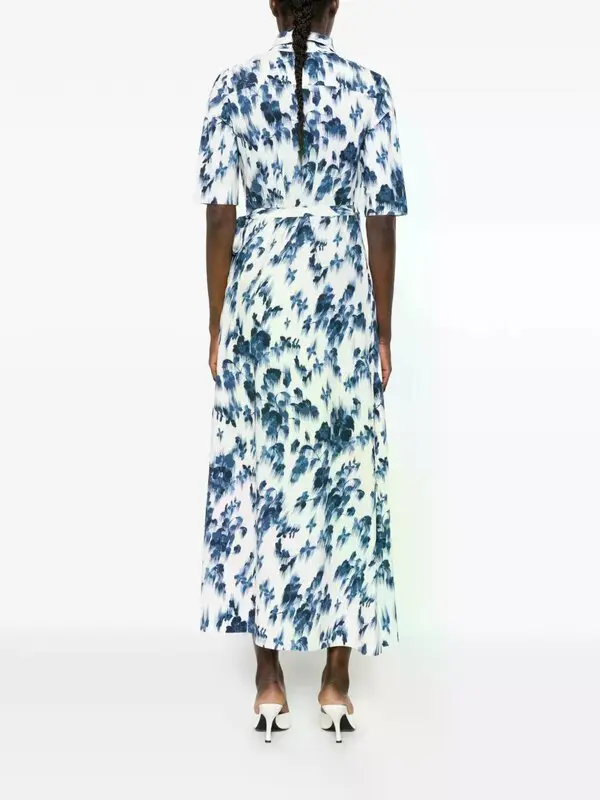 High Floral-print Maxi Wrap Dress