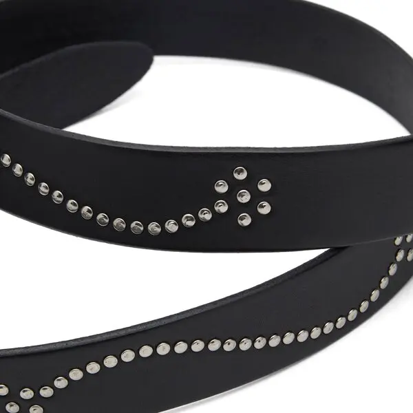 Anderson's Narrow Studded Leather Belt - Black