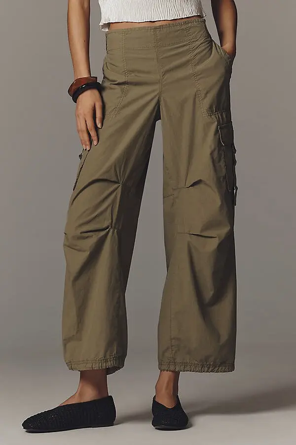 Anthropologie Utility Parachute Pants - Dark Green
